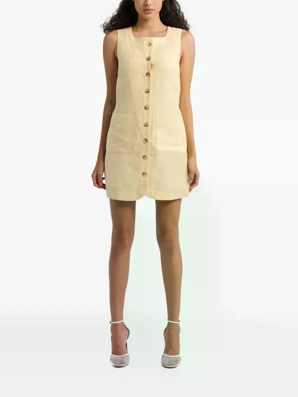 Posse Button Sleeveless Mini Dress