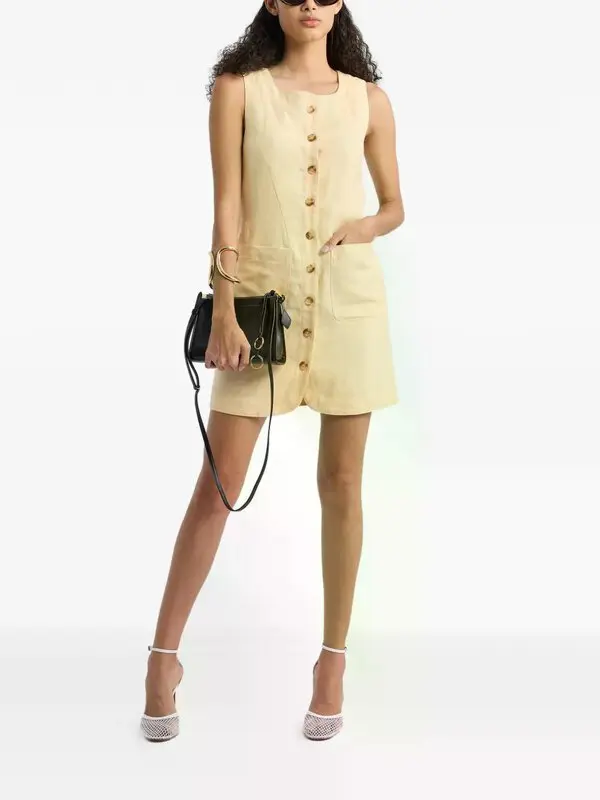 Posse Button Sleeveless Mini Dress