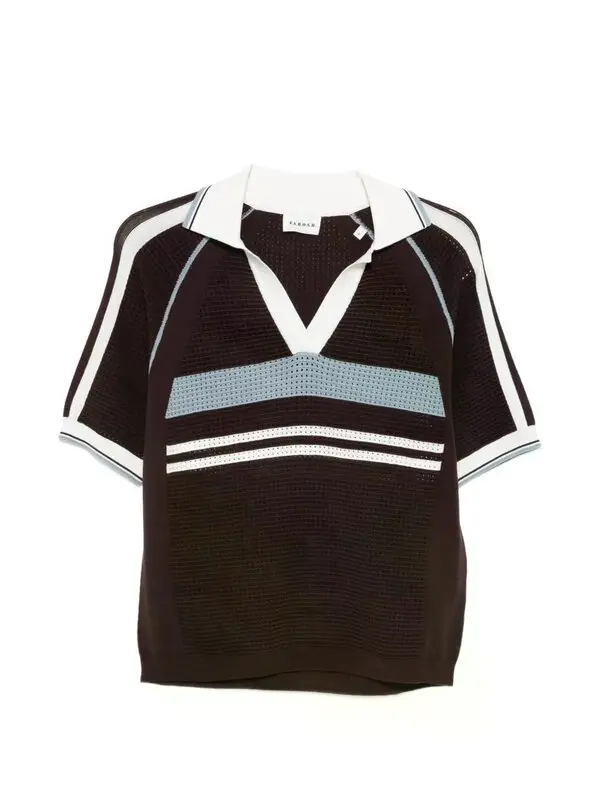 P.a.r.o.s.h Striped V-neck T-shirt - Brown