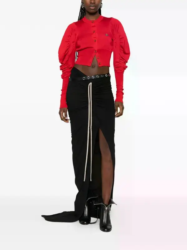 VIVIENNE WESTWOOD Puff-sleeve Cropped Cardigan - Red