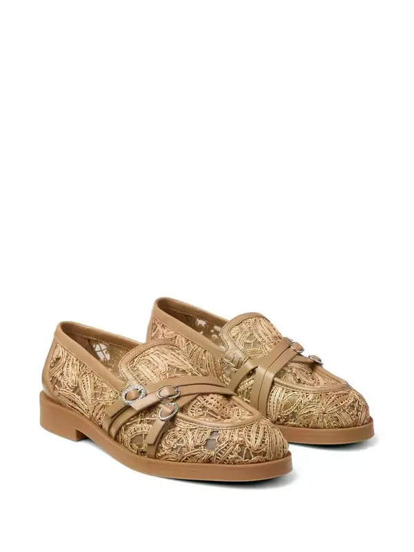 JIMMY CHOO Kalia Loafers With Strap Detail - Neutrals