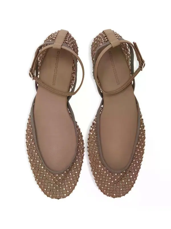 Christopher Esber Ankle-strap Embellished Ballet Flats