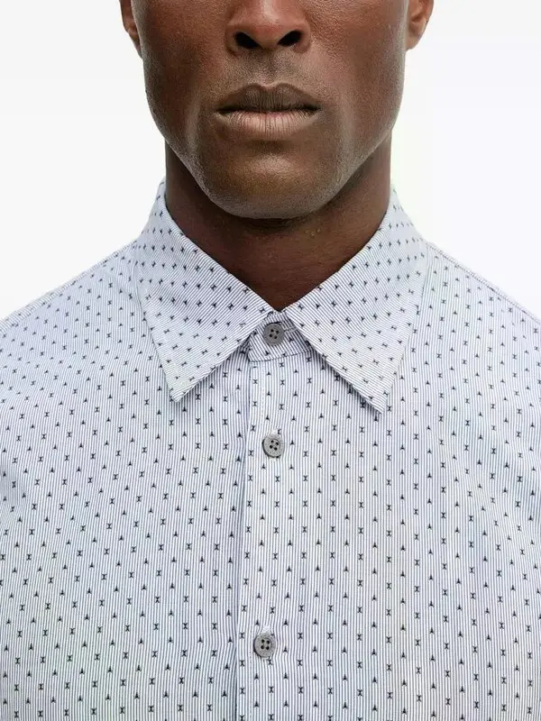 Armani Exchange Patterned Button-down Shirt - Blue