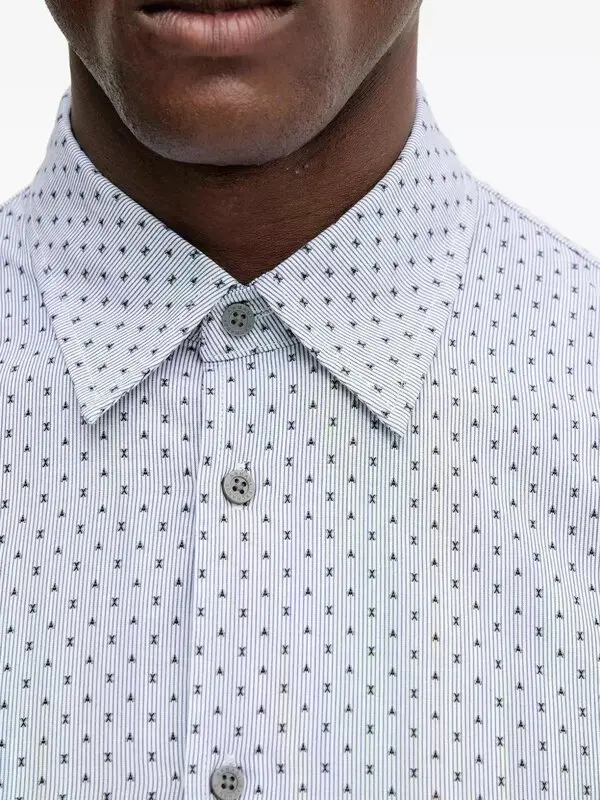 Armani Exchange Patterned Button-down Shirt - Blue