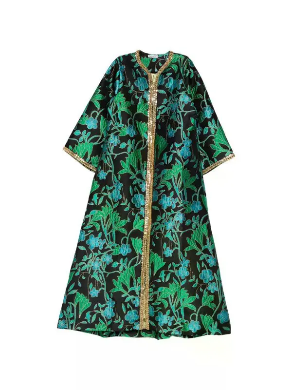 BARUNI Aziza Floral-jacquard Maxi Dress - Black