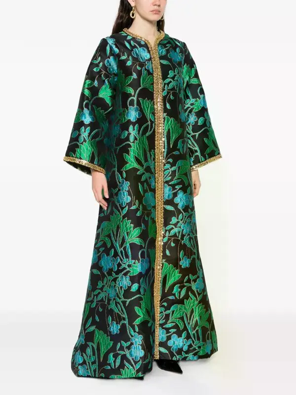 BARUNI Aziza Floral-jacquard Maxi Dress - Black