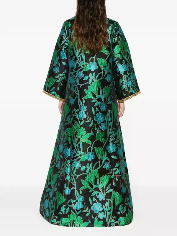BARUNI Aziza Floral-jacquard Maxi Dress - Black