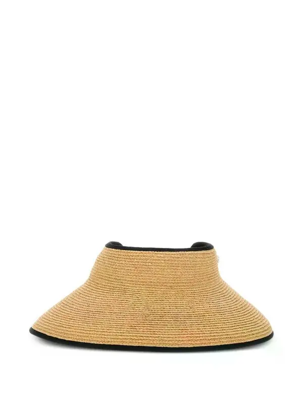 Helen Kaminski Raffia Trimmed Visor - Neutrals