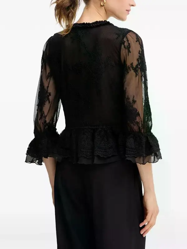 Bardot Lace Trimmed Top