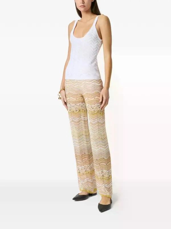 Missoni Chevron-knit Sequin-embellished Trousers