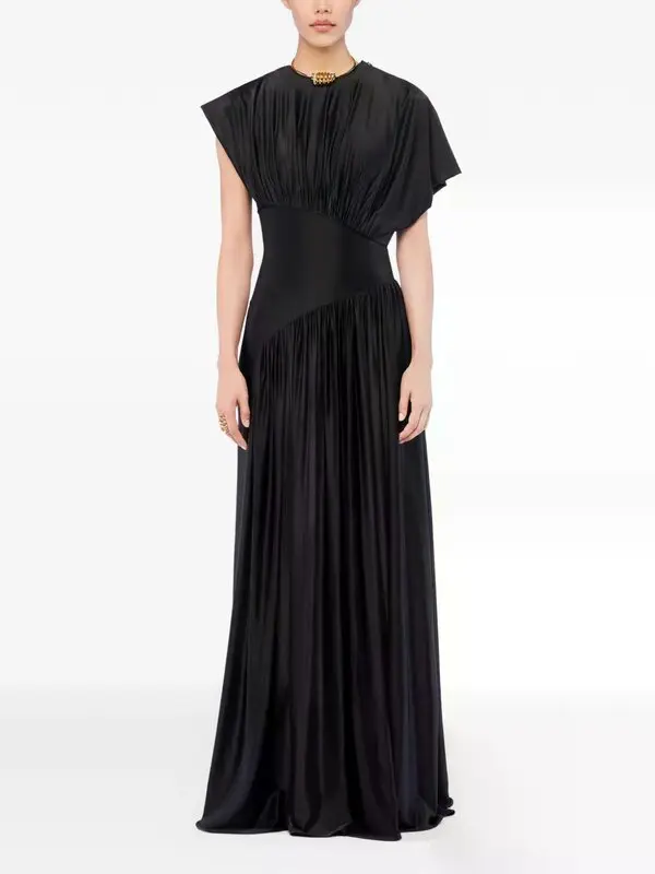 Rabanne Satin Ruching Dress - Black