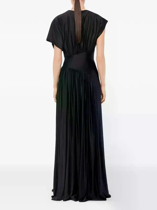 Rabanne Satin Ruching Dress - Black