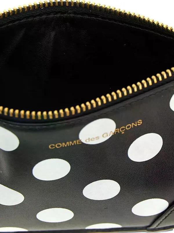 Comme Des Garçons Polka Dot Print Zip Closure - Black