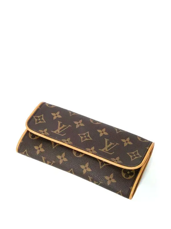 LOUIS VUITTON 1998 Pm Twin Clutch - Brown