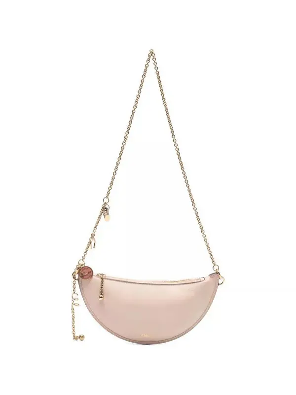 Chloé Mini Leather Shoulder Bag With Charm Detail - Neutrals