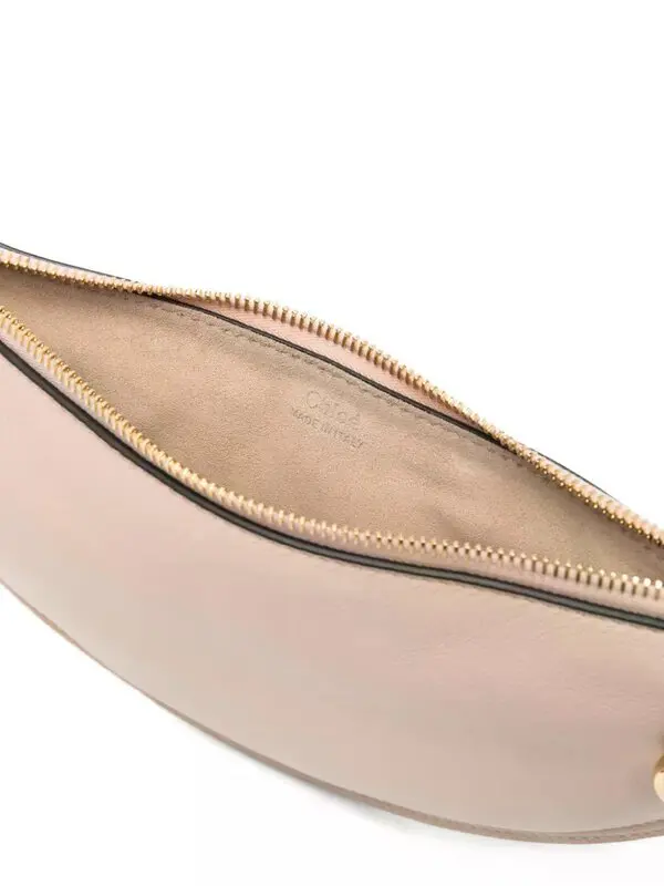 Chloé Mini Leather Shoulder Bag With Charm Detail - Neutrals