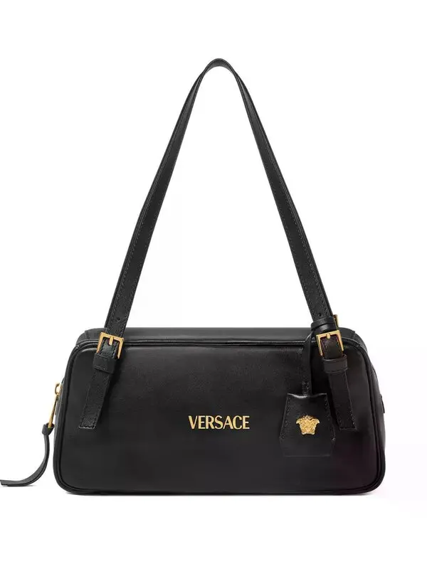 Versace Logo-plaque Shoulder Bag - Black