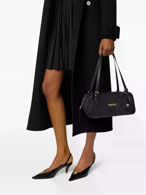 Versace Logo-plaque Shoulder Bag - Black