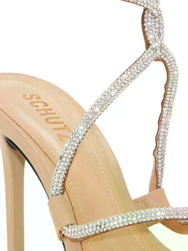Schutz Crystal-embellished Strap Stiletto Sandals