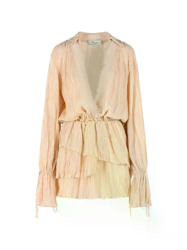 Blumarine Belted Pleated Mini Dress