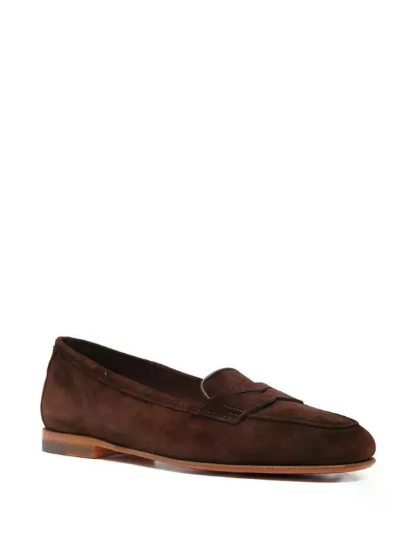 Santoni Carla Suede Penny Loafers