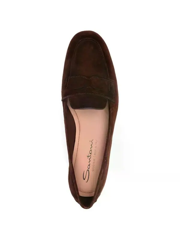 Santoni Carla Suede Penny Loafers