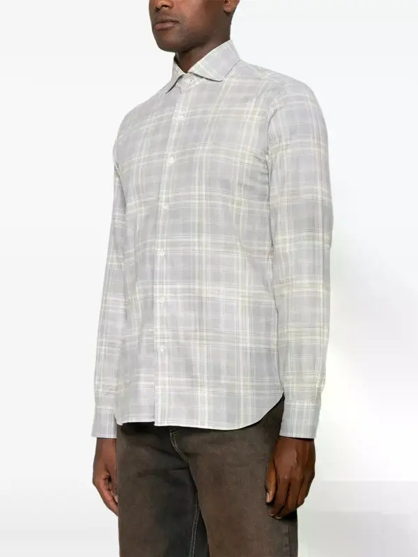 BARBA NAPOLI Plaid Buttoned Shirt - Grey