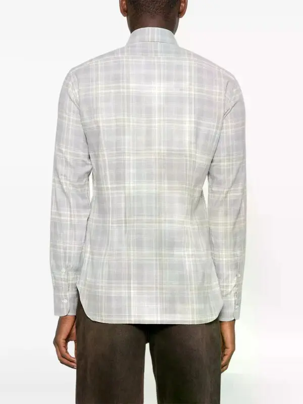 BARBA NAPOLI Plaid Buttoned Shirt - Grey