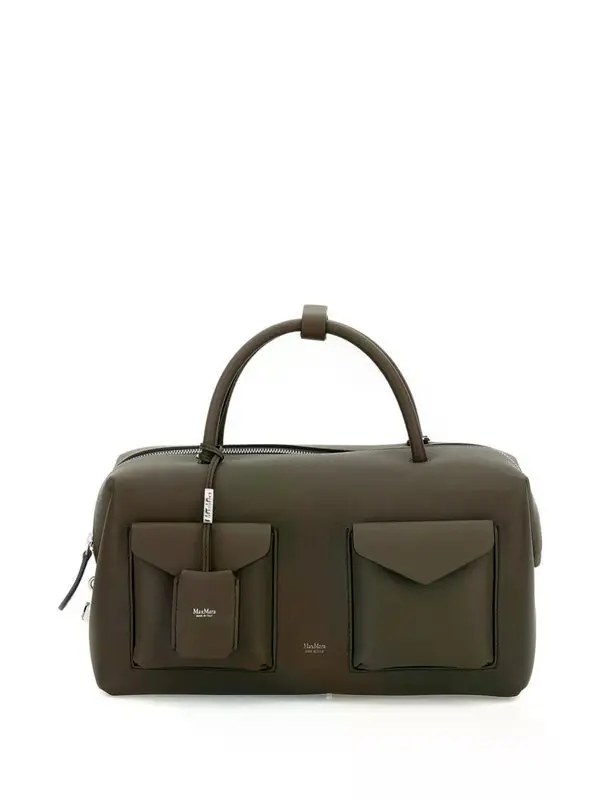 Max Mara Medium Folded-sides Leather Tote Bag - Green