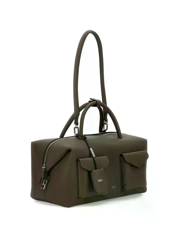 Max Mara Medium Folded-sides Leather Tote Bag - Green