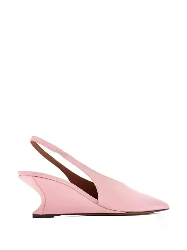 Paris Texas Nina Slingback Wedge Pumps - Pink
