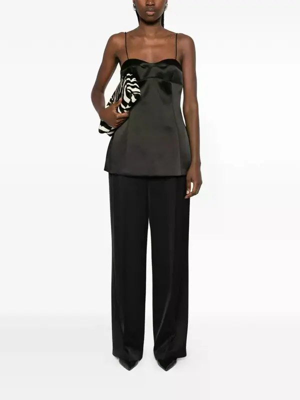 RÓHE Sleeveless Top With Spaghetti Straps - Black