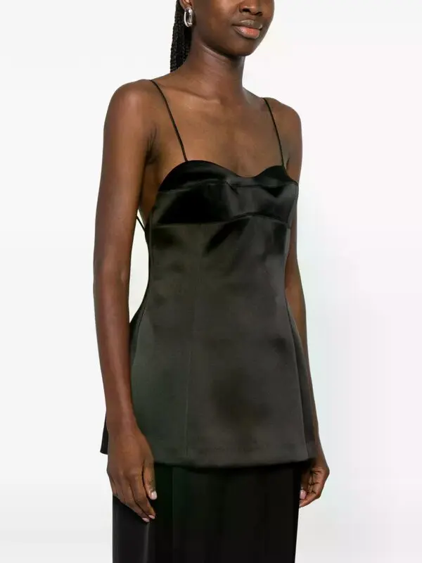 RÓHE Sleeveless Top With Spaghetti Straps - Black
