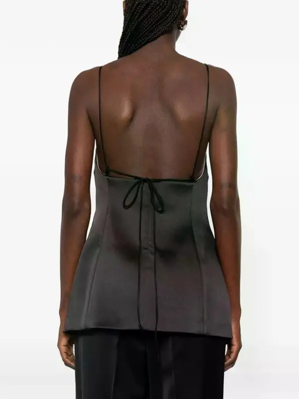 RÓHE Sleeveless Top With Spaghetti Straps - Black