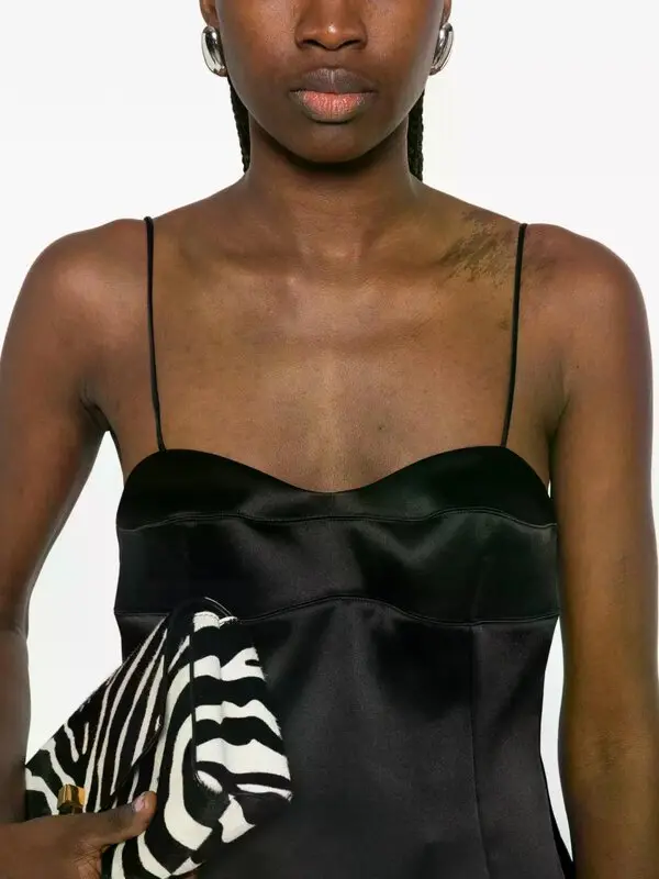 RÓHE Sleeveless Top With Spaghetti Straps - Black