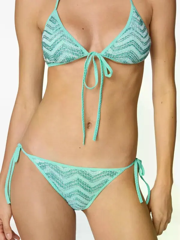 Missoni Zigzag-pattern Tie-fastening Bikini Set