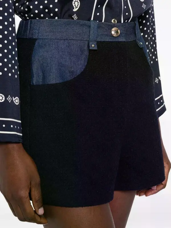 Maje Paneled Tweed Shorts