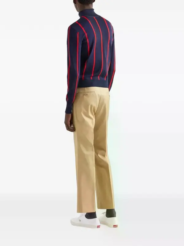 Prada Intarsia Striped Turtleneck Sweater