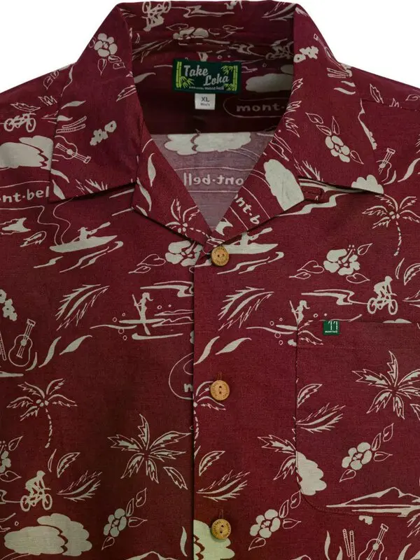 MONTBELL Printed Short-sleeve Shirt - Red