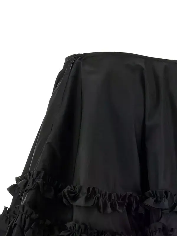 GANNI Ruffled Flared Mini Skirt - Black