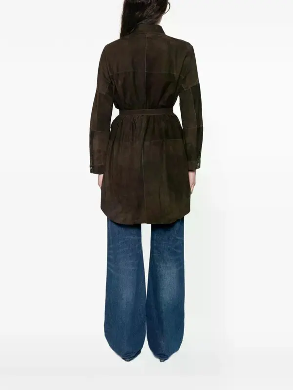 GIORGIO BRATO Paneled Long Sleeve Shirt - Brown