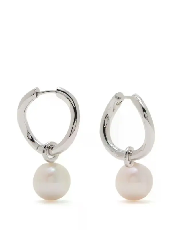 ASTRID & MIYU Serenity Pearl-charm Hoop Earrings
