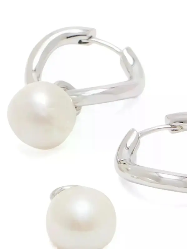 ASTRID & MIYU Serenity Pearl-charm Hoop Earrings