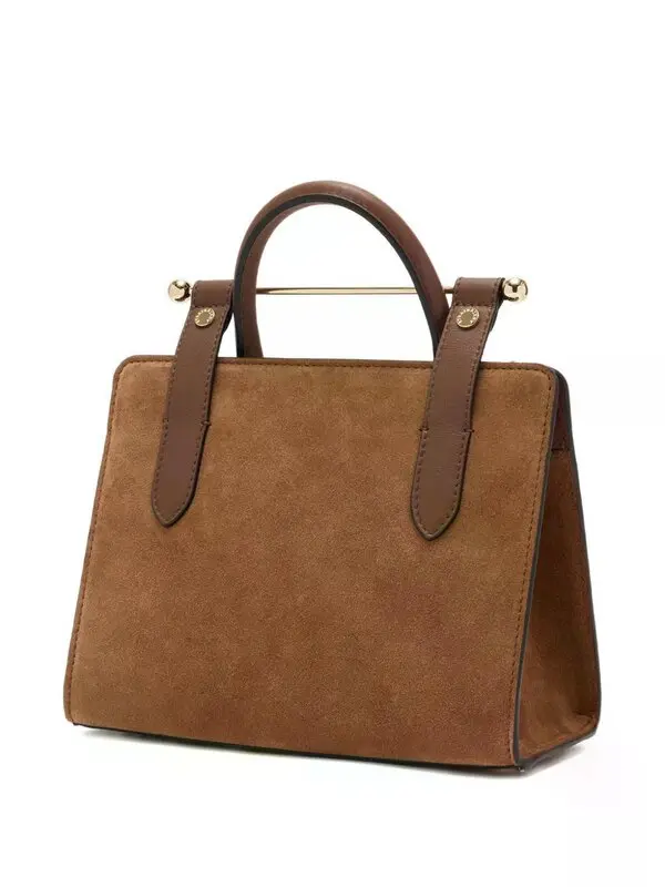 Strathberry Mini Tote With Chain Detail - Brown