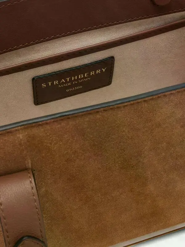 Strathberry Mini Tote With Chain Detail - Brown