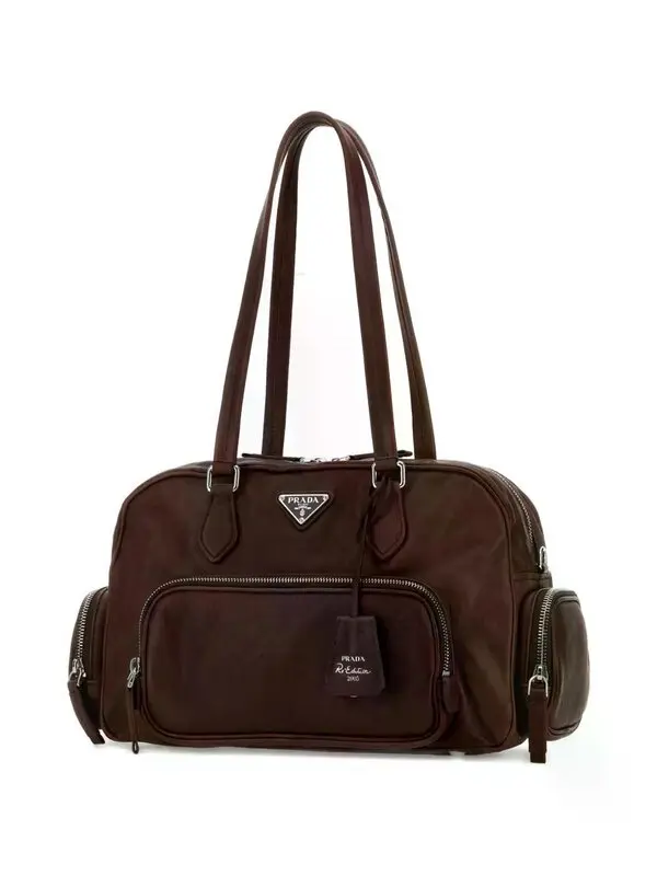 Prada Large Zip Leather Shoulder Bag
