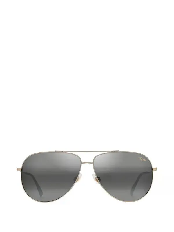 Maui Jim Hauoli Xl Pilot-frame Sunglasses - Silver