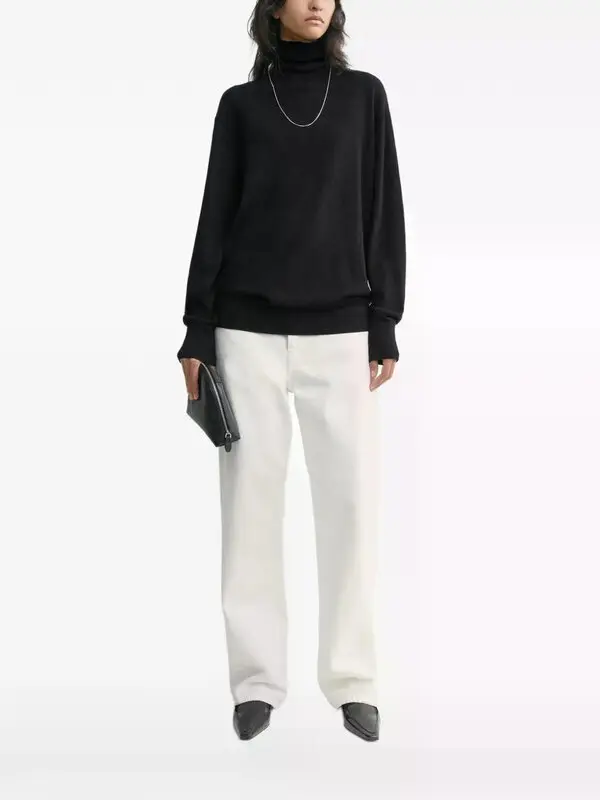 TOTEME Roll-neck Wool Sweater - Onyx