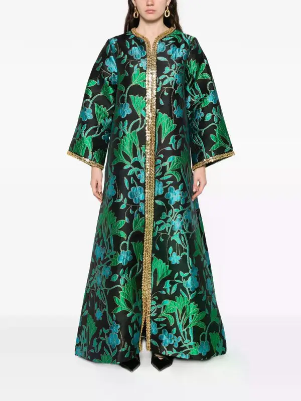 BARUNI Aziza Floral-jacquard Maxi Dress - Black
