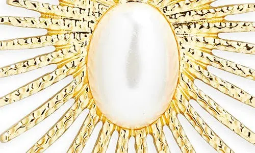 KENNETH JAY LANE Faux Pearl Fan Earrings